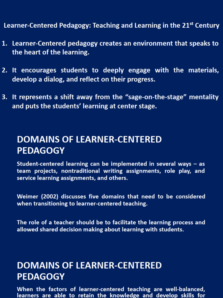 Learner Centered Pedagogy | PDF | Teachers | Pedagogy