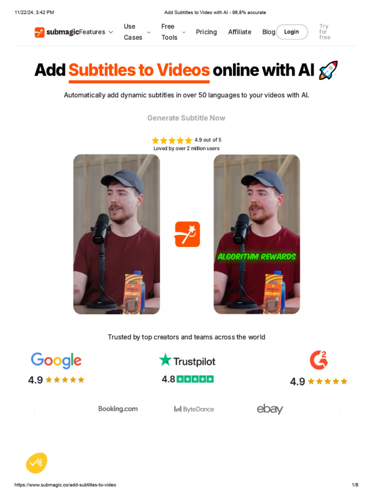 Add Subtitles to Video with AI - 98,8% accurate | PDF