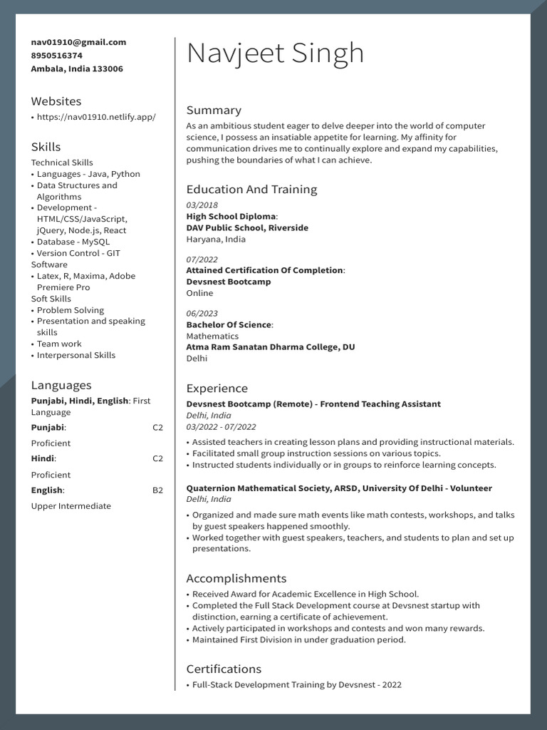 MY_RESUME | PDF | Computing