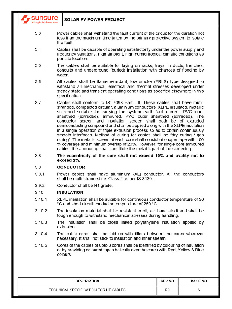 HT Cables for Solar Projects | PDF | Insulator (Electricity ...