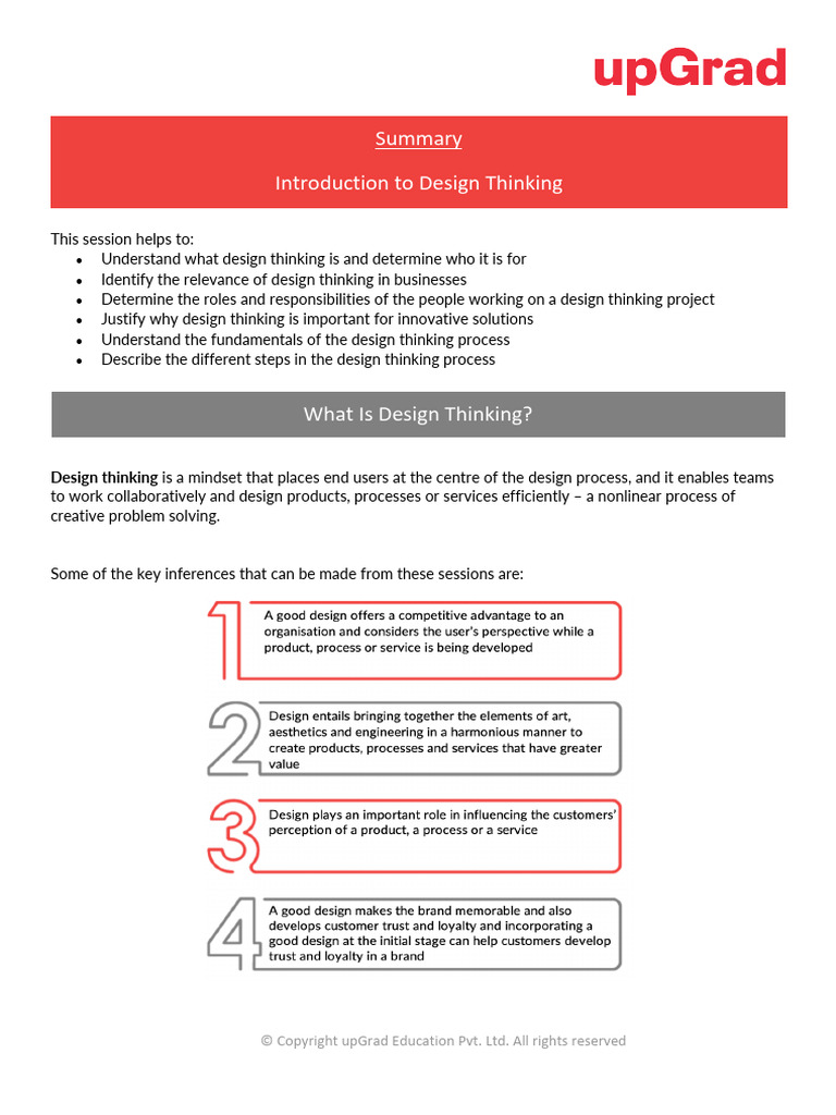 Design - Thinking Session+Summary | PDF | Design Thinking | Graphical ...
