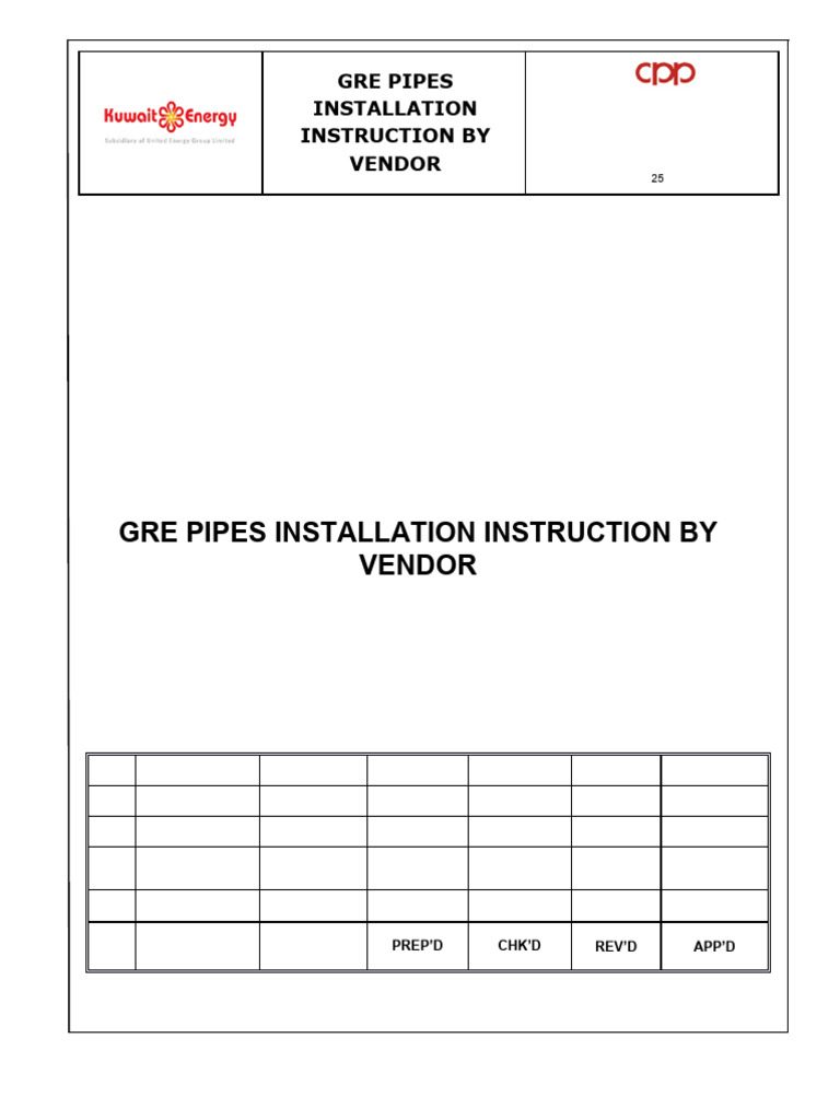 GRE Pipes Installation Instruction by Vendor | PDF | Pipe (Fluid ...