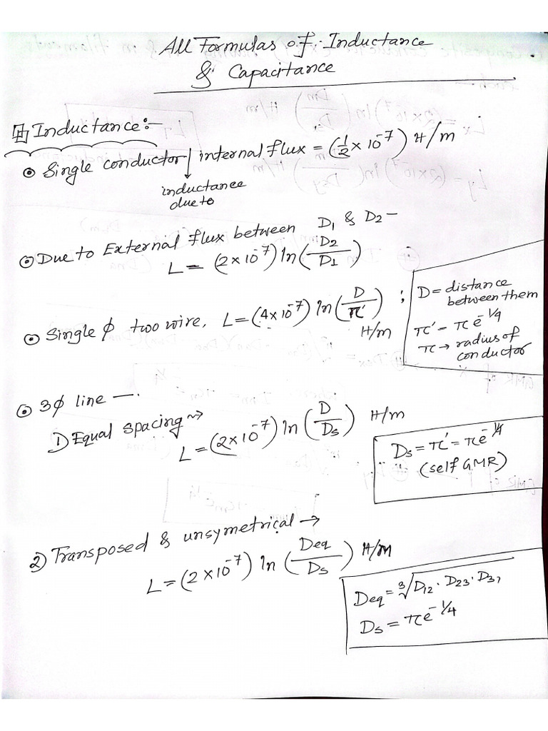 Capacitance Inductance Formula | PDF