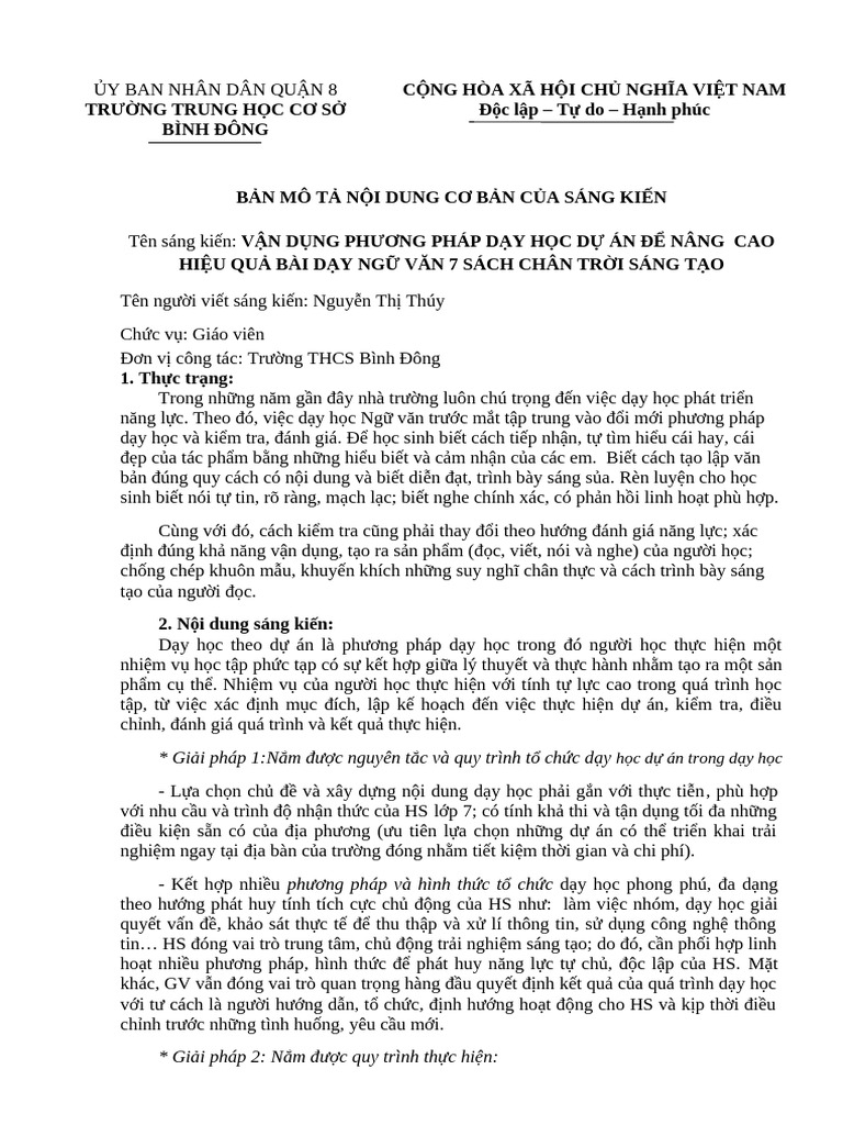 Thuy - B N Mô T SKKN | PDF