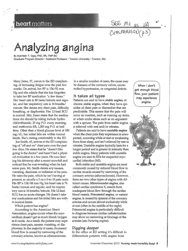 Analyzing Angina | PDF