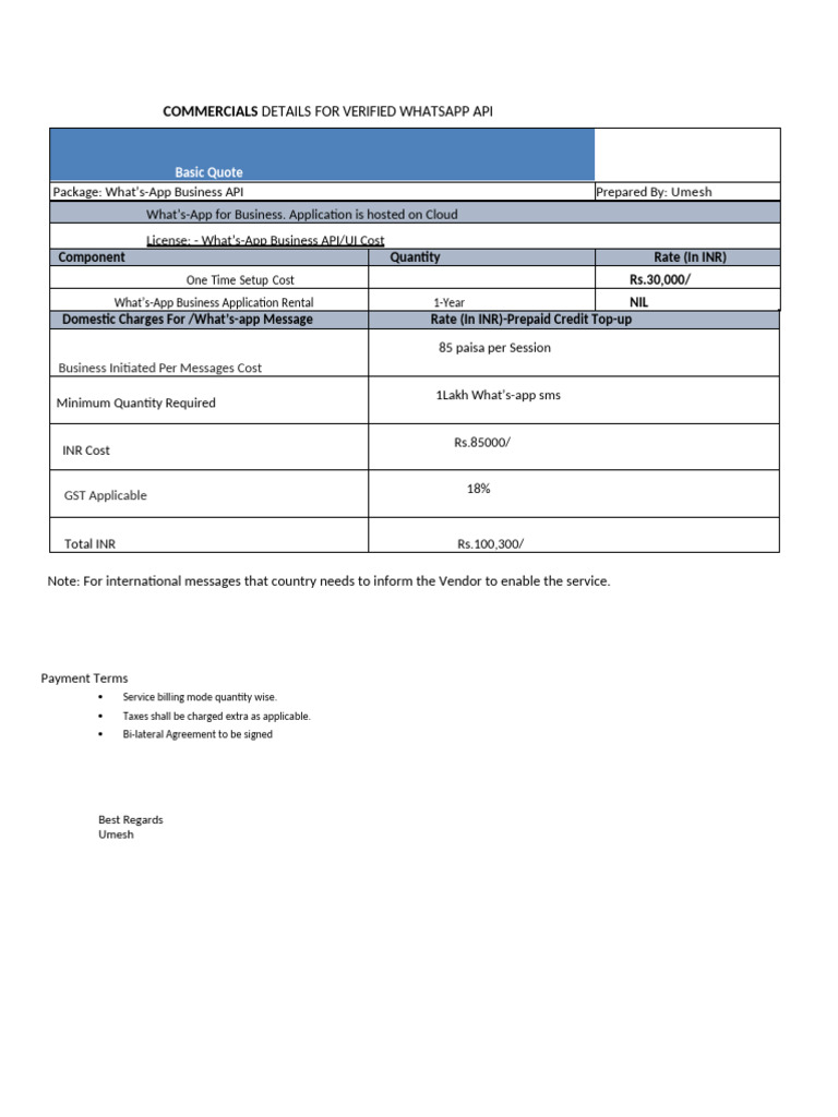Verified What'sapp Services Pricing Detail... | PDF | Finance & Money ...