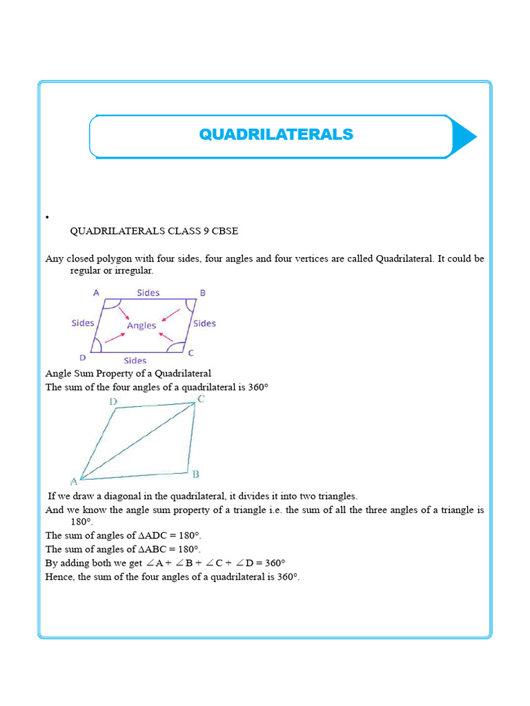Quadrilaterals Cn Pdf Rectangle Elementary Geometry