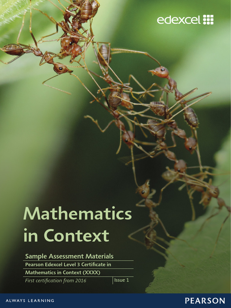 SAMs L3 Certificate in Mathematics in Context | PDF | Statistical ...