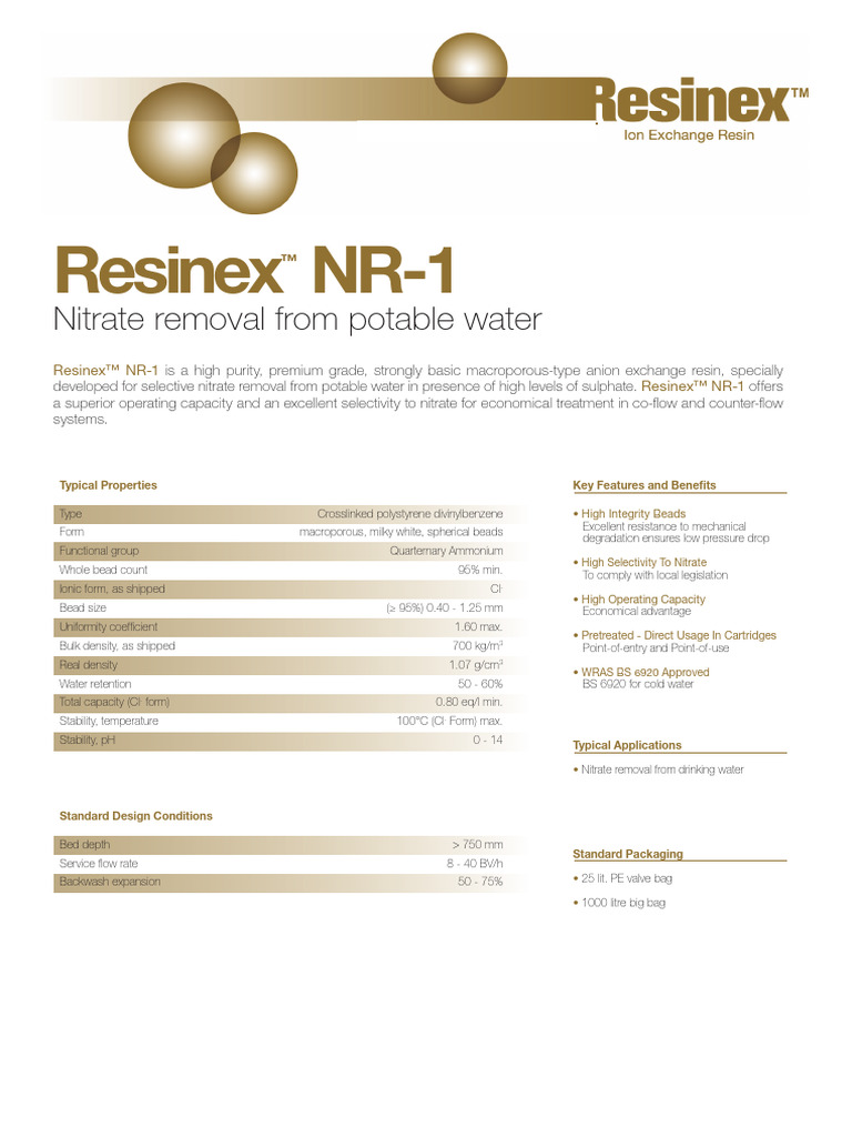 Resinex-RX-NR1-L NaCl Mak. 100 | PDF | Water | Chemistry
