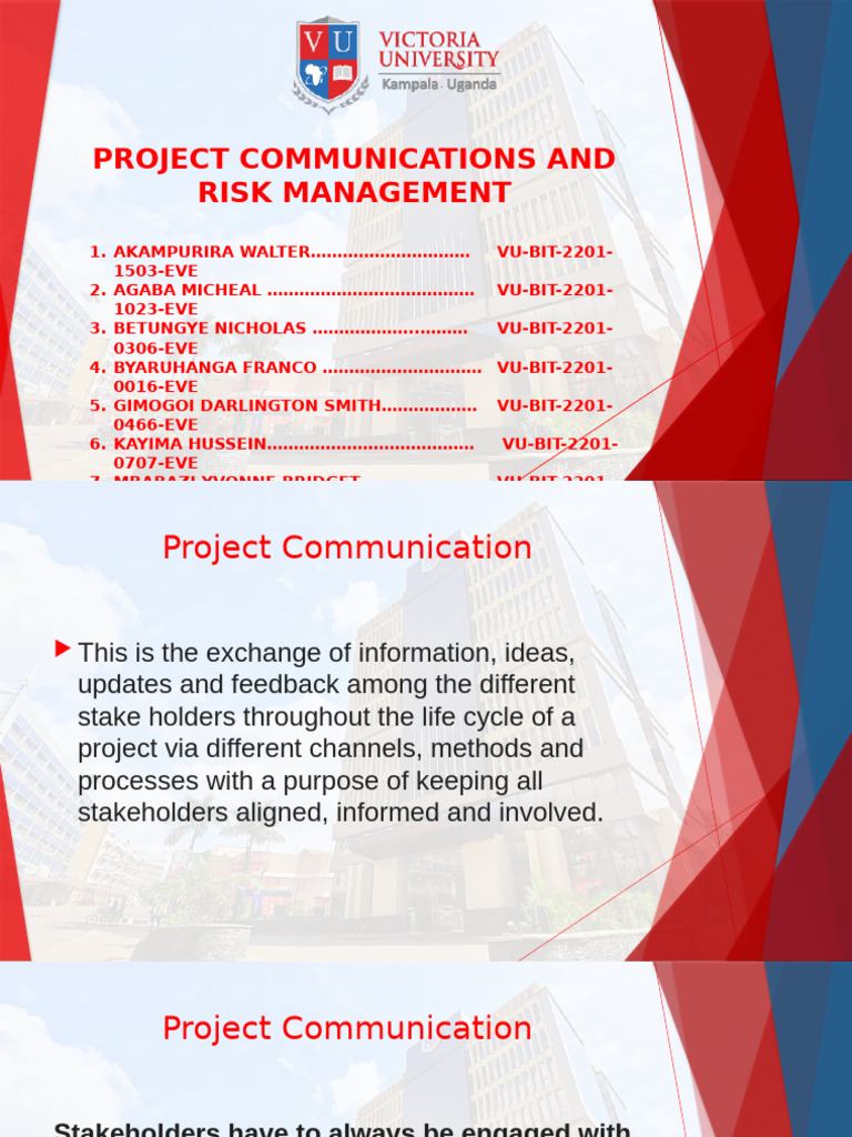Project Communication Final | PDF | Risk | Risk Management