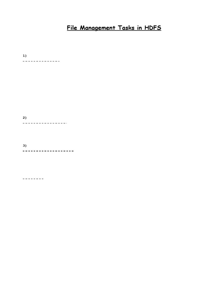 File Management Tasks in HDFS | PDF | Directory (Computing) | Information Retrieval