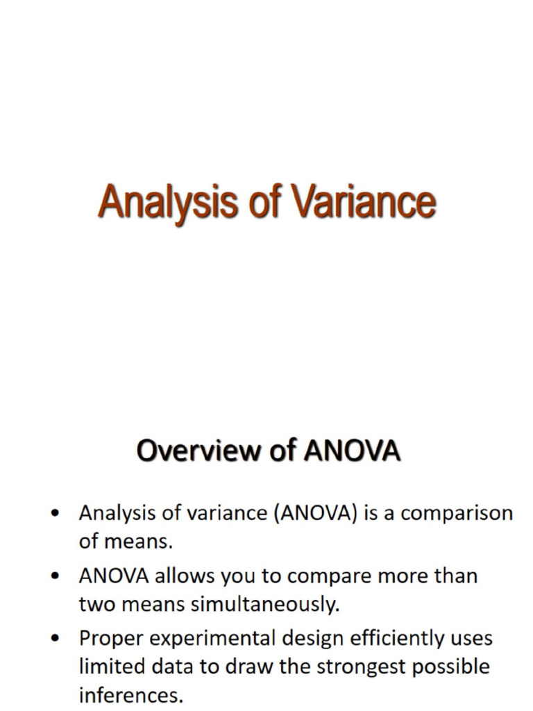 ANOVA - One Way Layout | PDF