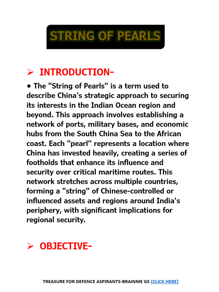China's String of Pearls Strategy Explained | PDF | Diplomacy | Foreign ...