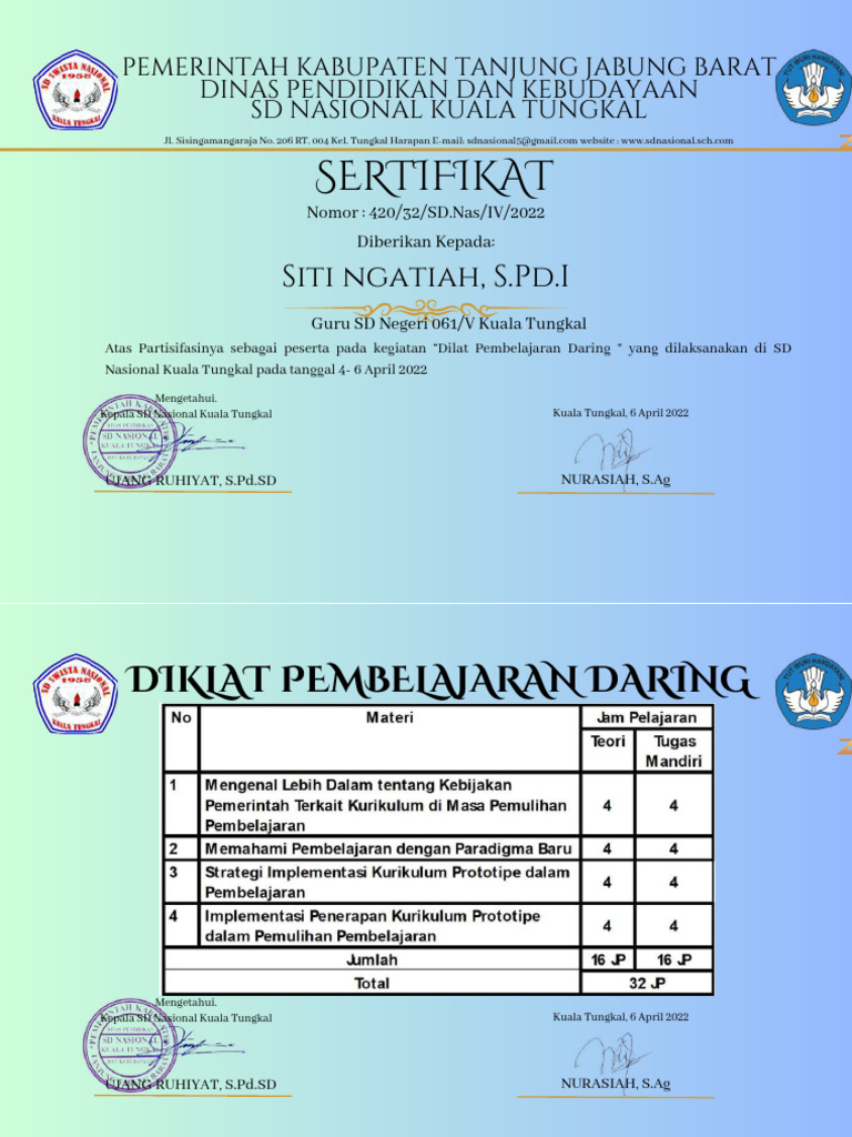Sertifikat Pelatihan 32 JP 2022 ibu Ngatiah_compressed | PDF