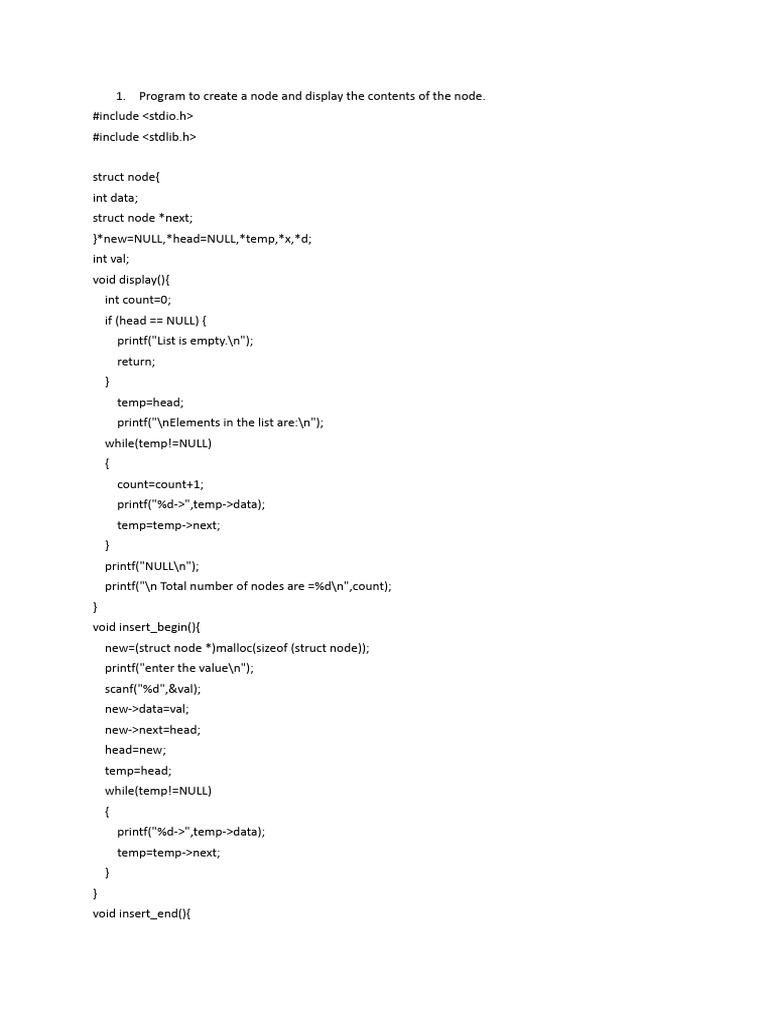 Singly Linked List Operations | PDF | Computer Science | Computer Programming