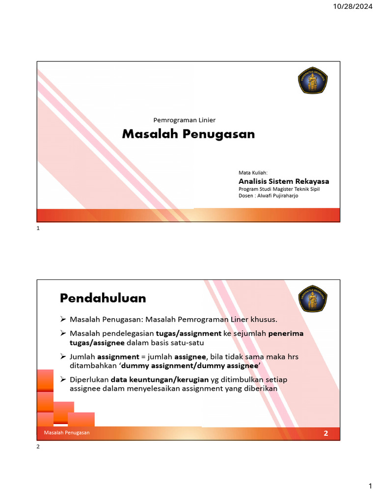 Masalah Penugasan | PDF
