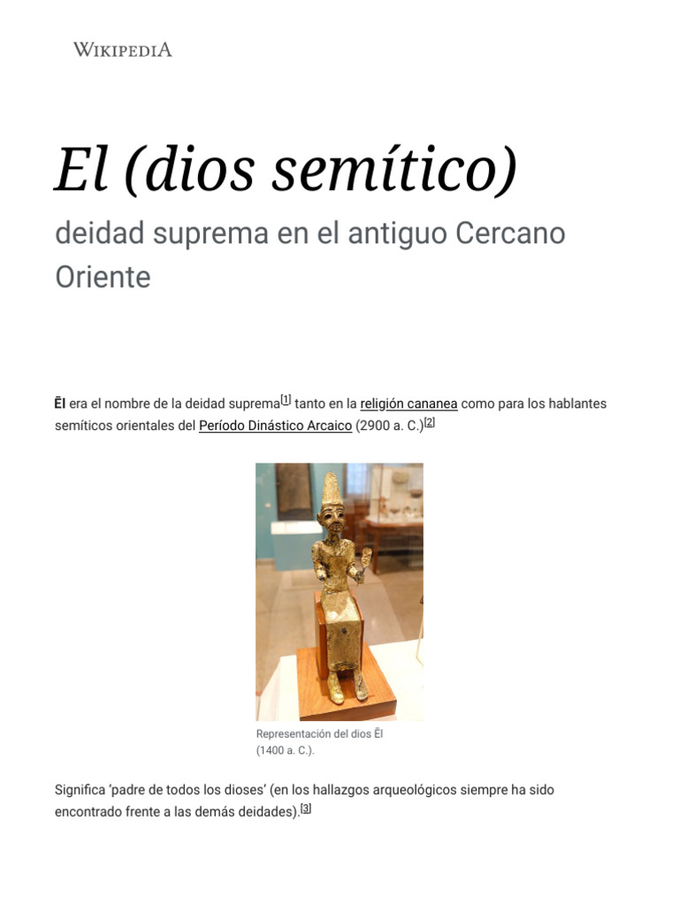El (dios semítico) - Wikipedia, la enciclopedia libre | PDF | El antiguo Israel y Judá ...