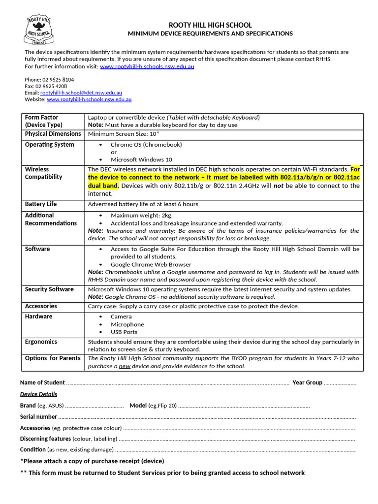 Minimum Device Specification Sheet | PDF | Ieee 802.11 | Chromebook