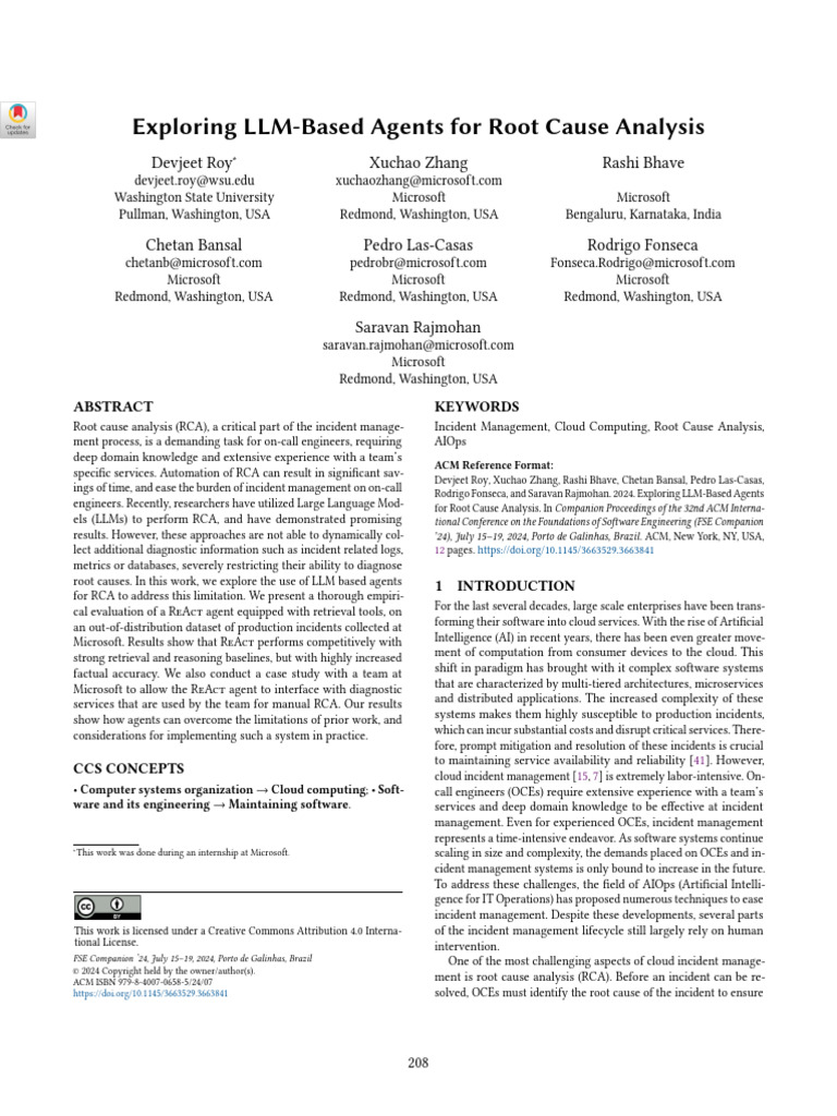 Exploring LLM-Based Agents For Root Cause Analysis | PDF | Computing | Cognitive Science