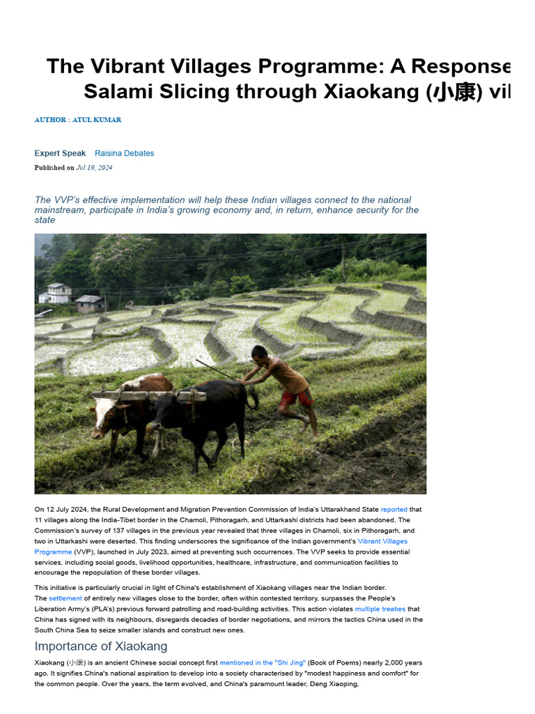 The Vibrant Villages Programme | PDF | China | World Politics