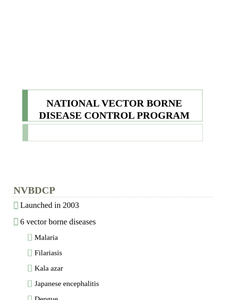 National Vector Borne Disease Control Program | PDF | Malaria | Immunology