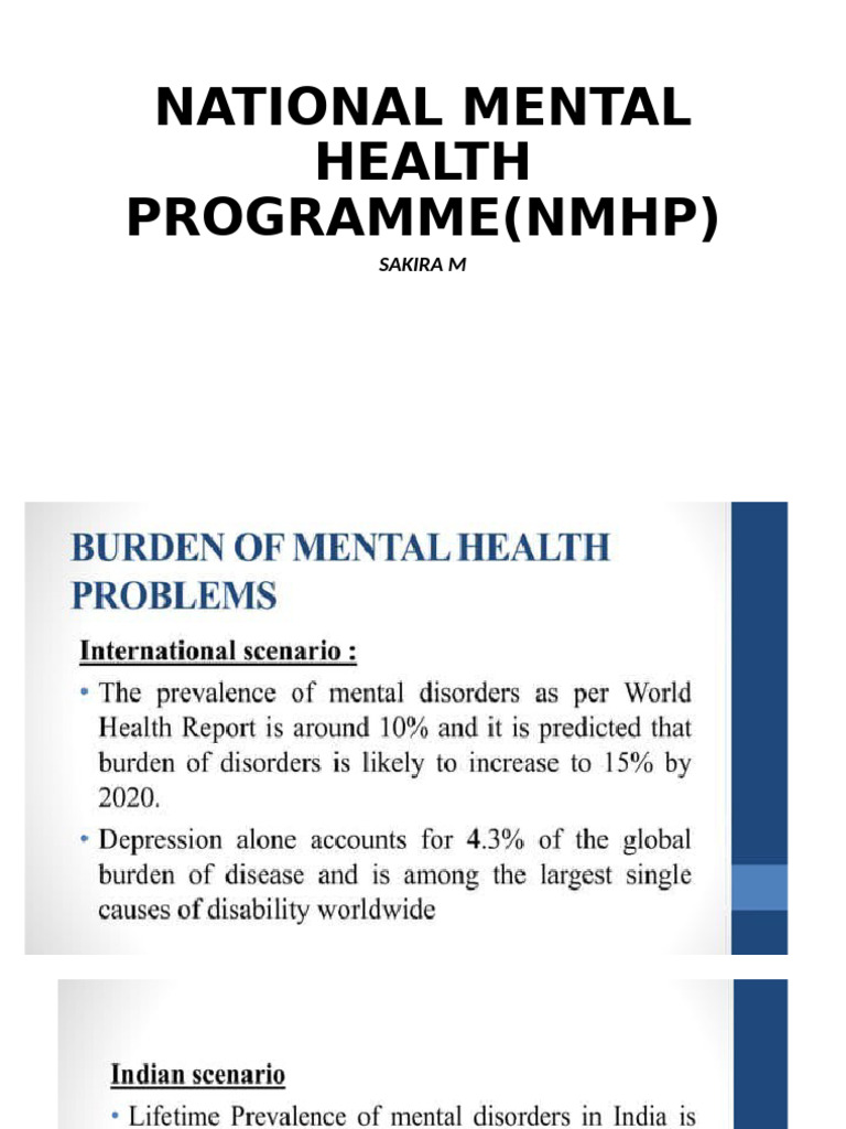 National Mental Health Programme Overview | PDF