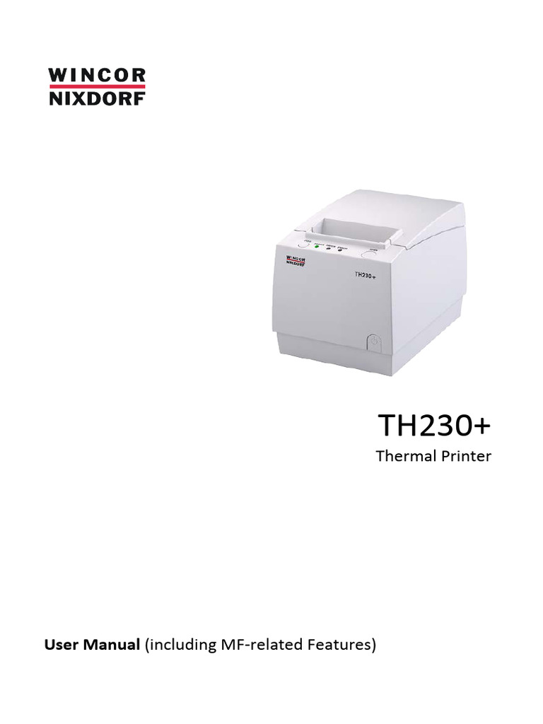 TH230 Thermal Printer User Manual | PDF | Printer (Computing) | Electrical Connector