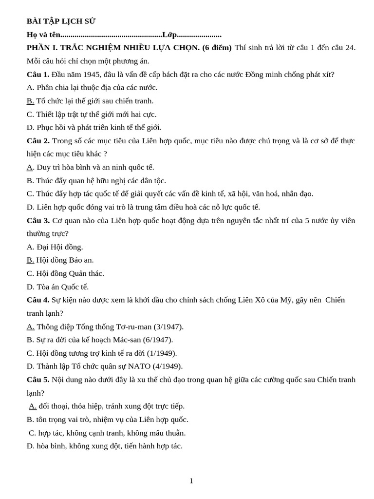 ÔN TẬP KTRA 12-GK1 | PDF