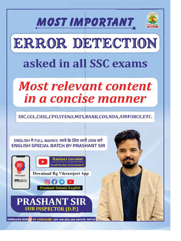 700 Most Important Error Detection Questions Asked in All SSC Exams ...