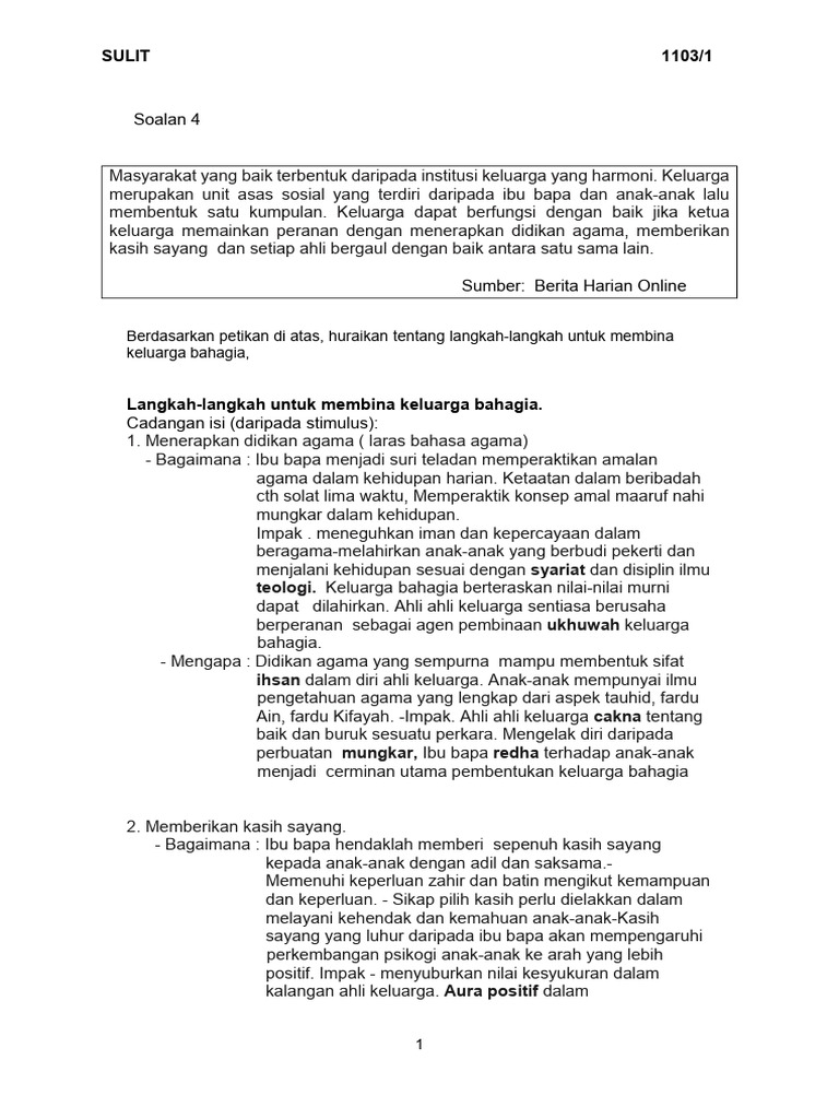 Karangan Bahagian B | PDF