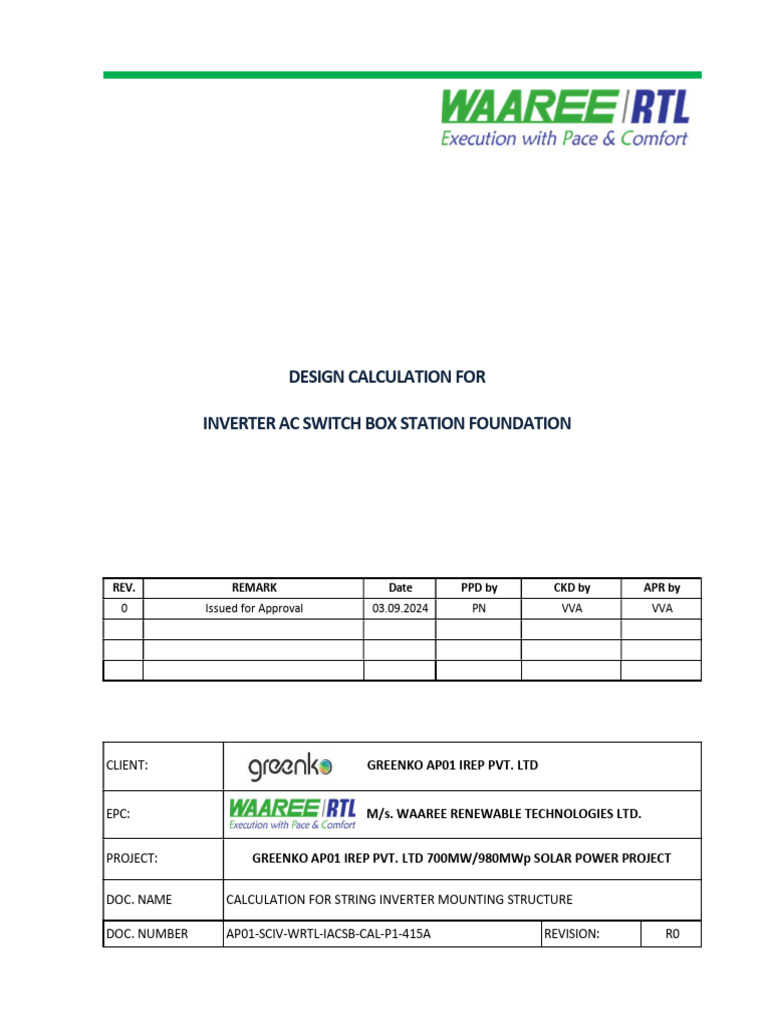 AP01-SCIV-WRTL-IACSB-CAL-P1-415A - R0 - Design Calculation For Inverter ...