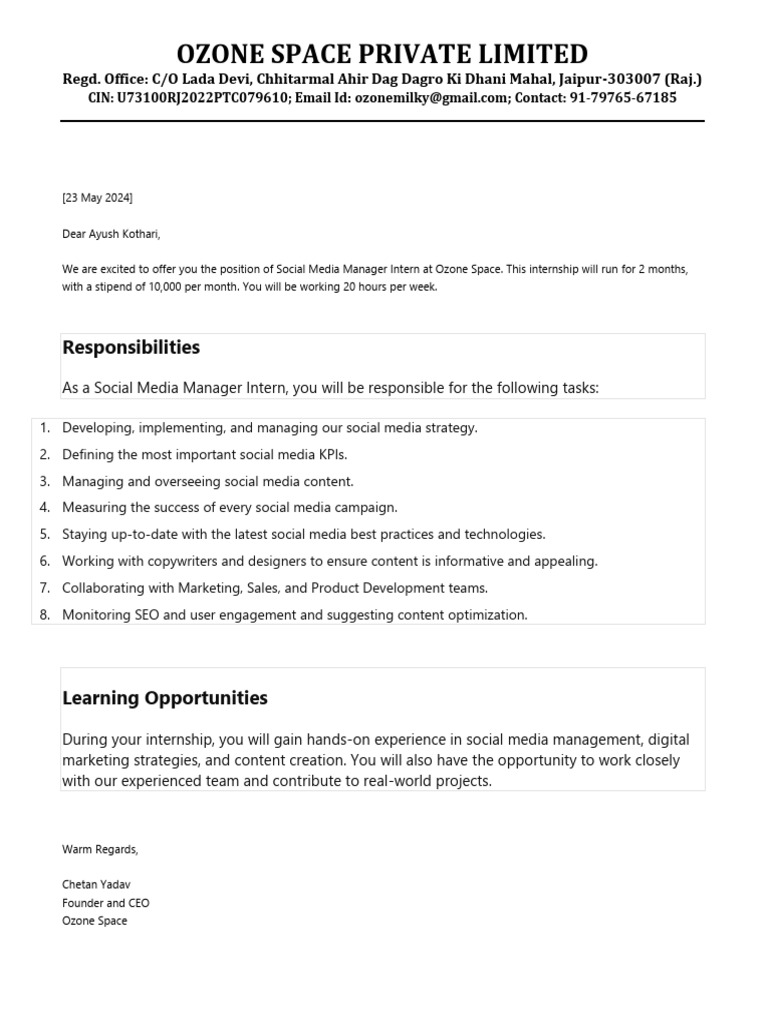 Ayush Internship | PDF