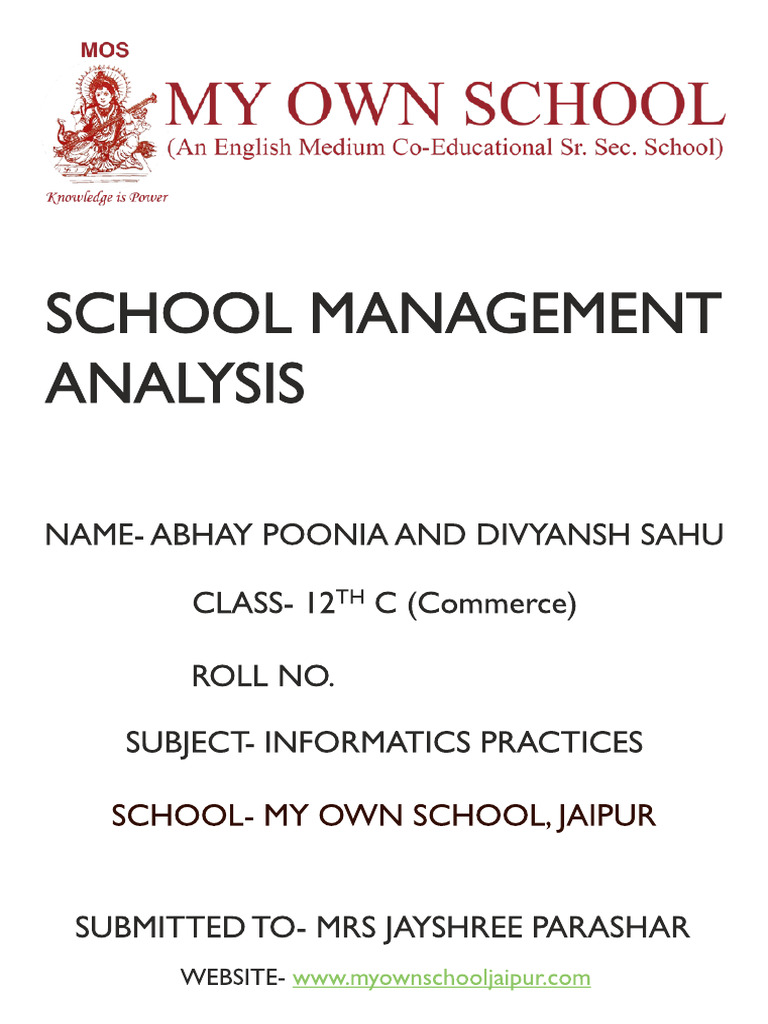 School Management Analysis | PDF | Databases | Usability