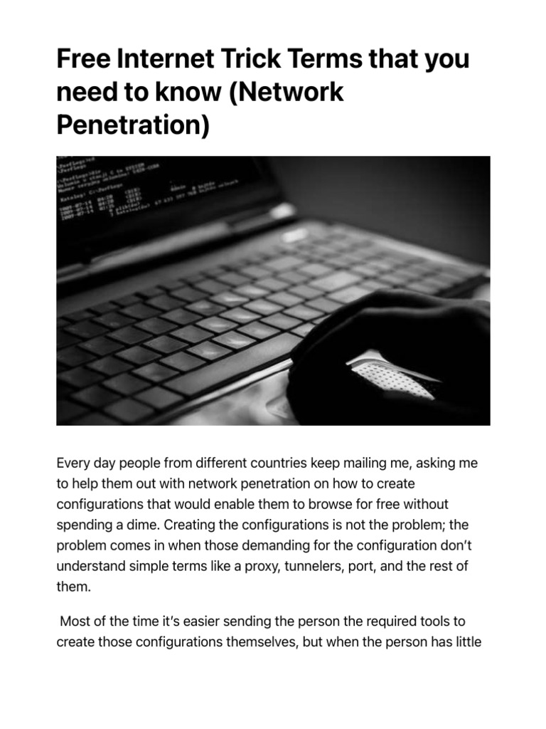 Free Internet Trick Terms That You Need To Know (Network Penetration) | PDF | Proxy Server ...