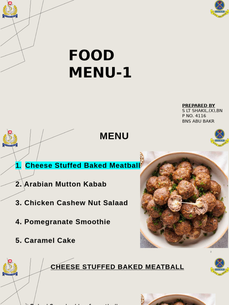 Proposed Food Menu | PDF | Kebab | Baking
