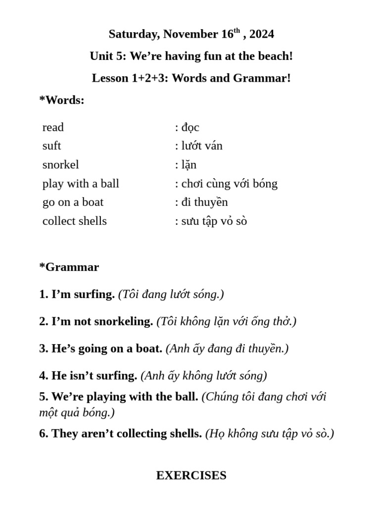 Unit 5 Lesson 1,2 | PDF