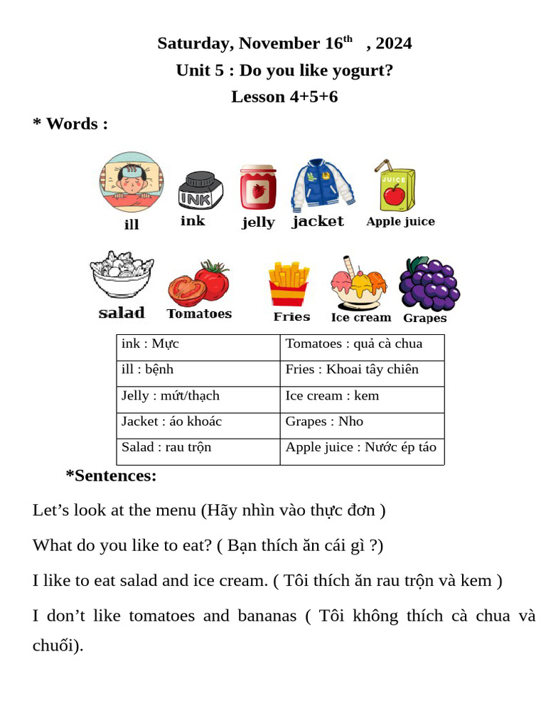 Unit5 Lesson4,5,6 | PDF