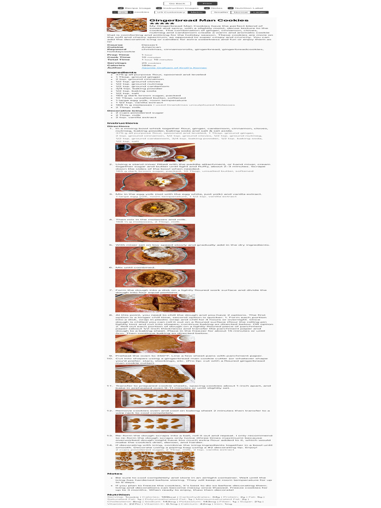 Gingerbread Man Cookies | PDF | Gingerbread | Fat