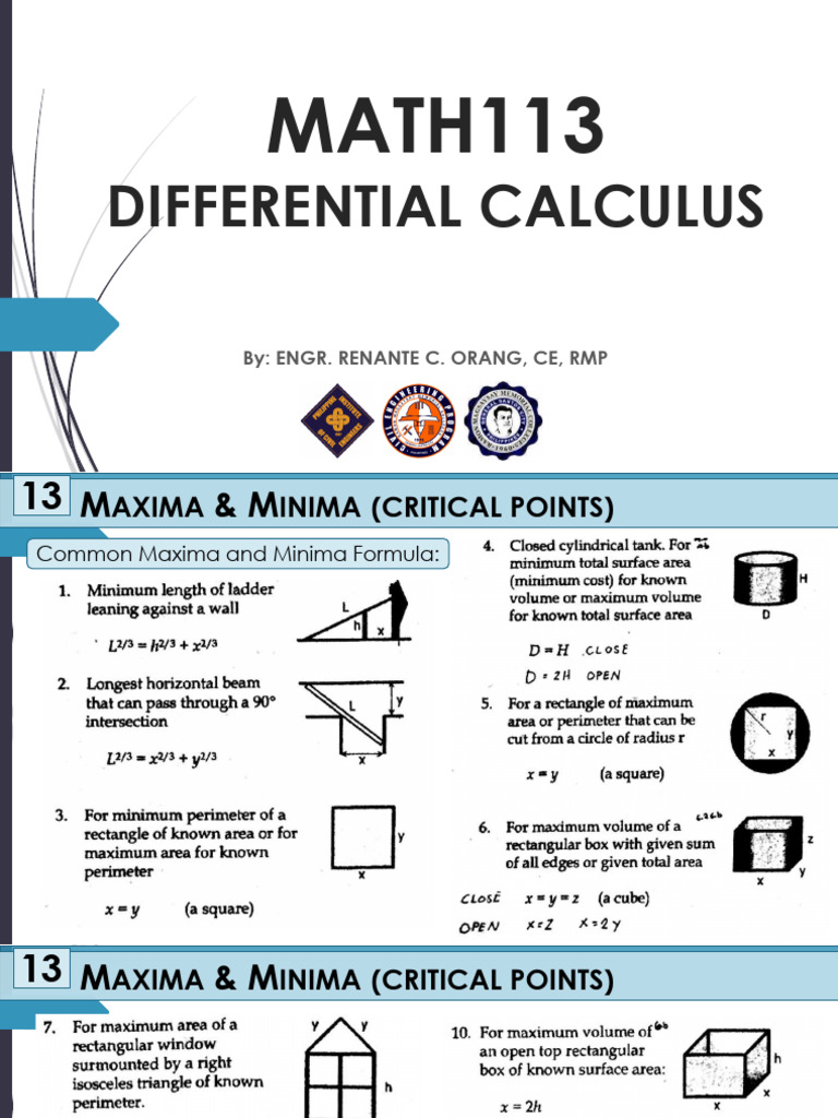 MATH113 DIFFERENTIAL CALCULUS Xfinals DAY 4 2024 2025 | PDF