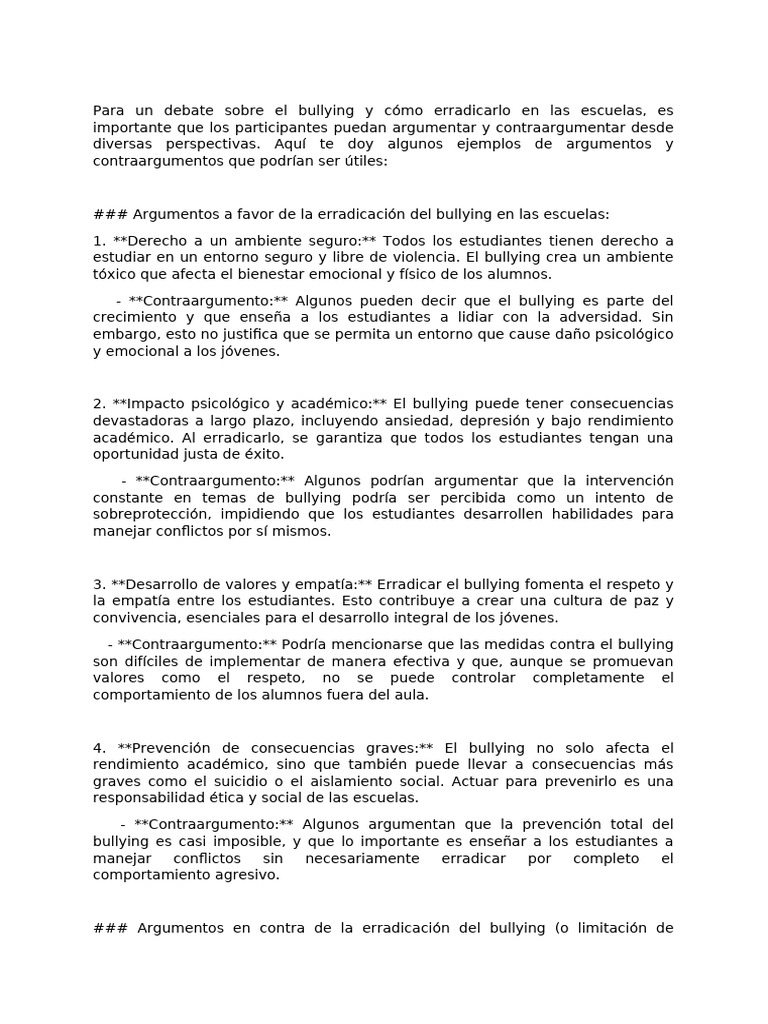 Debate Argumentos | PDF | Psicología Social | Sicología