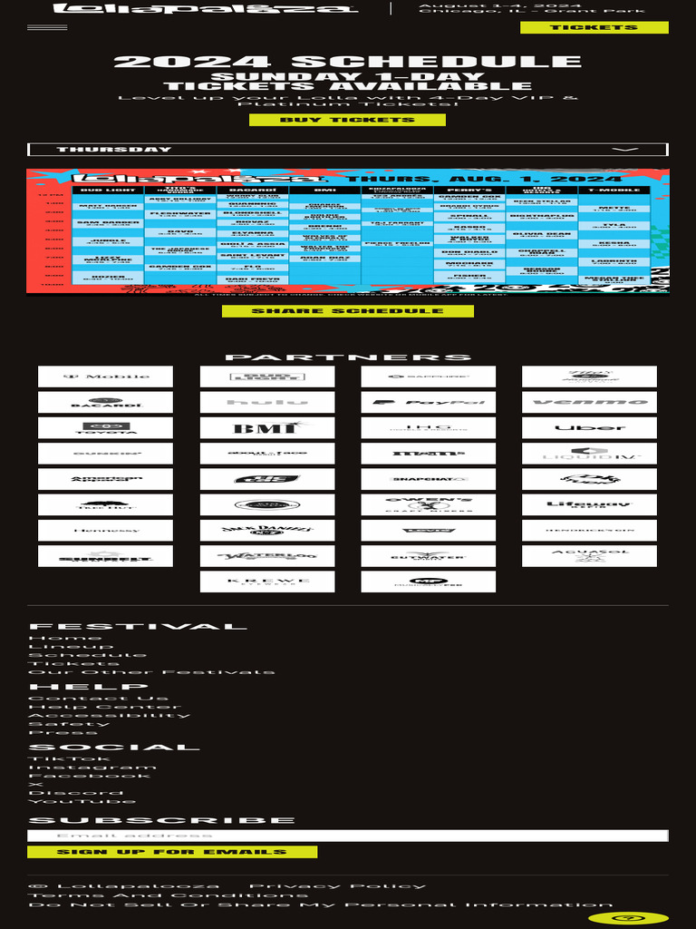 Lollapalooza 2024 Tickets & Info | PDF