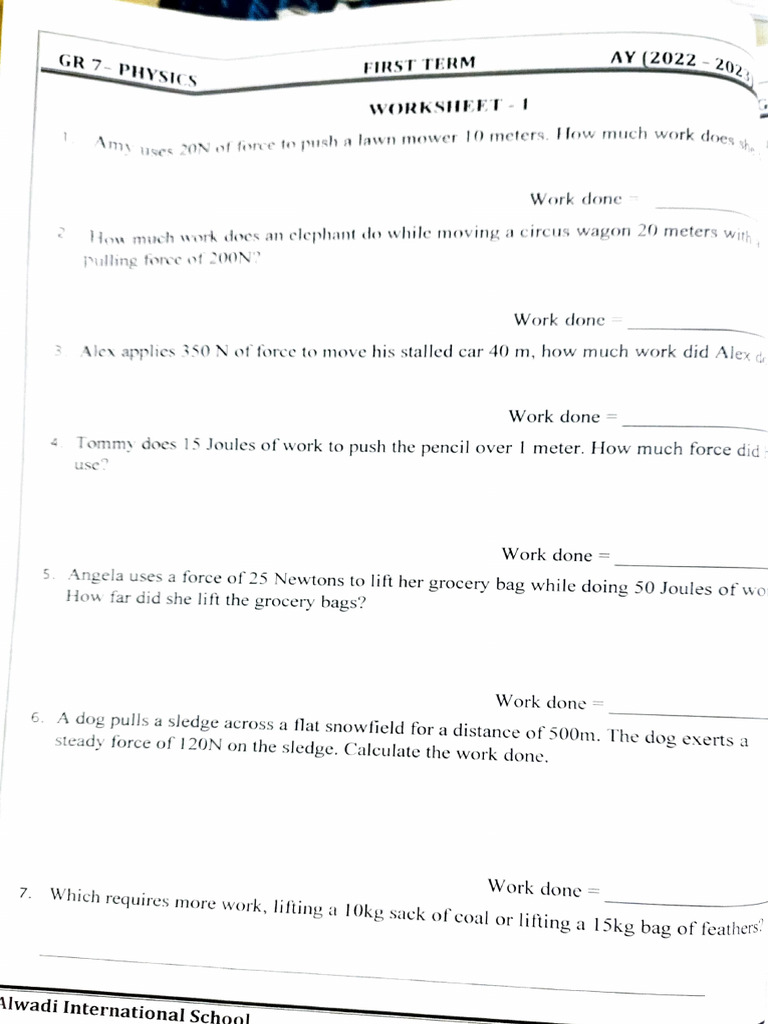 ???worksheet 1 and 2 Physics M??? | PDF | Applied And Interdisciplinary Physics | Nature