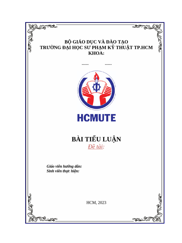 Mau Bia Tieu Luan Hcmute | PDF