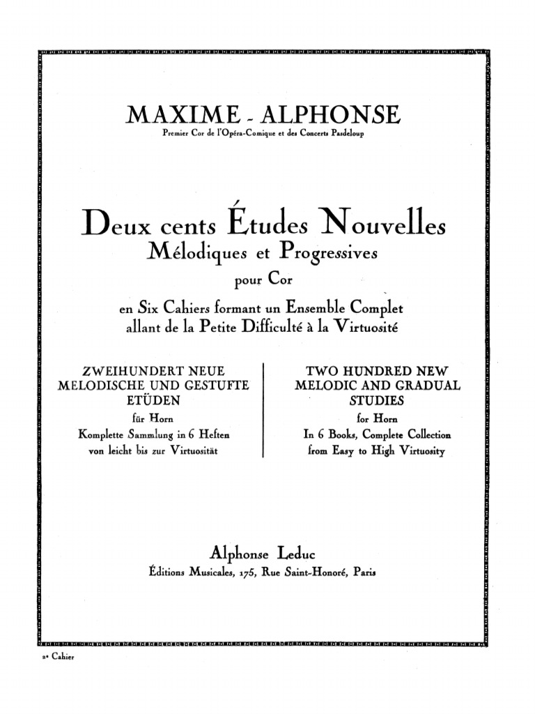 Maxime-Alphonse Horn Etudes Book 2 | PDF