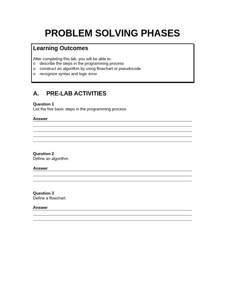 Prob. Solving Phases (PSS) | PDF | Algorithms | Loans