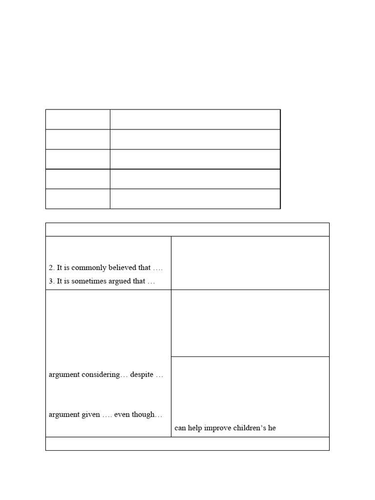 Ielts Writing Task 2 - Opinion Essay Template (Additional) | PDF ...