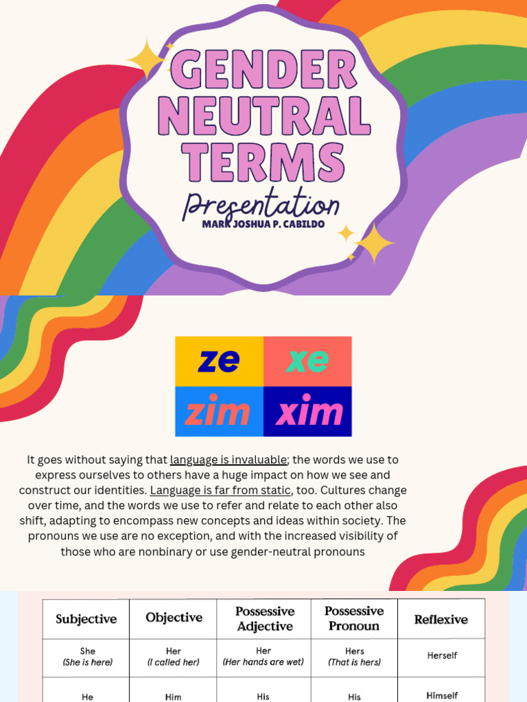 Gender Neutral Presentation | PDF | Discrimination | Gender