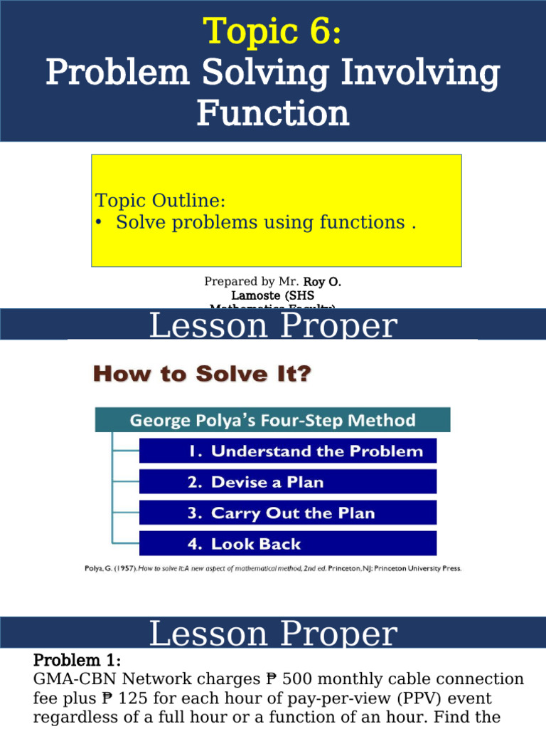 GenMath - Q2 - T6 - Problem Solving Involving Function 1 | PDF | Fare | Salary