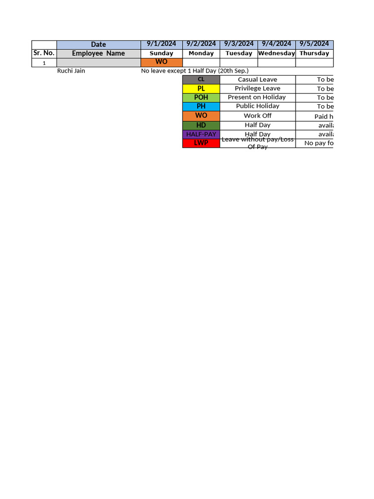 Timesheet Sep'24 | PDF