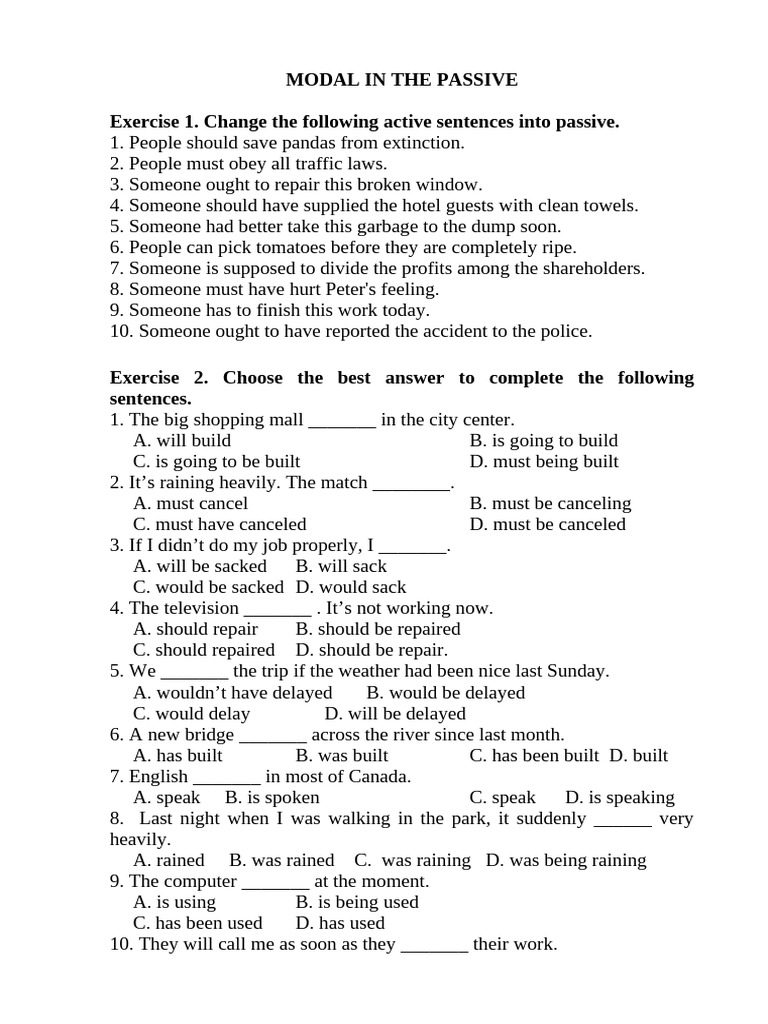 Modal in Passive | PDF | Language Arts & Discipline